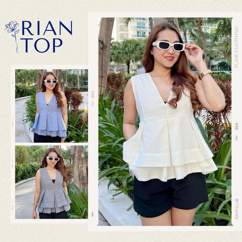 Rian Top — Double Layered Peplum Top | Flair Clothing | Shopee Philippines