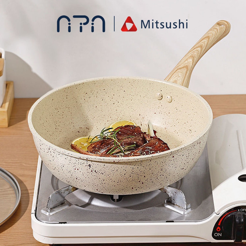 Nipiin 24/28/30CM Non Stick Deep Frying Pan Wok Pan Kawali Cookware ...