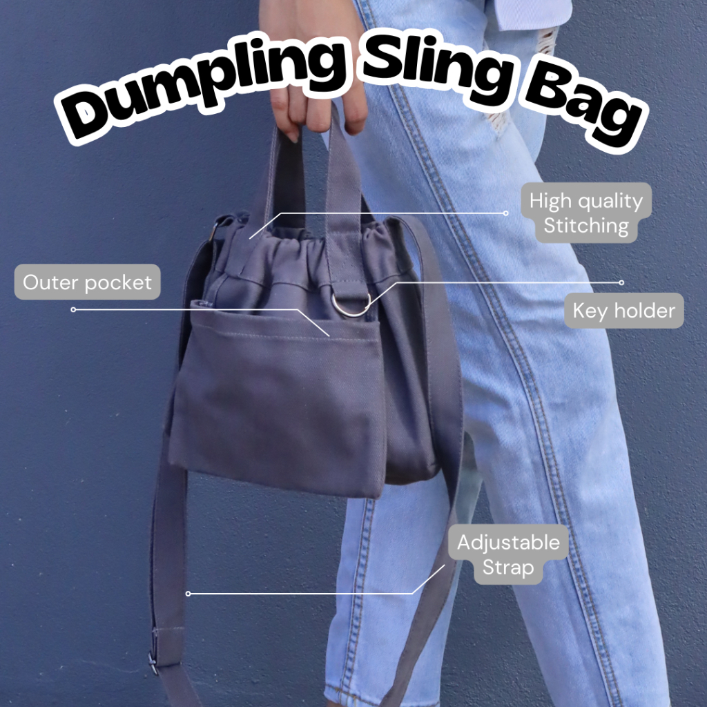 The Dumpling Sling Bag [ASH GRAY-Micro]_Adjustable Strap and Magnetic ...