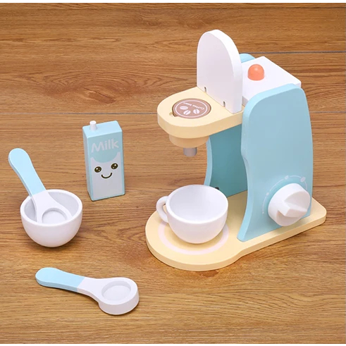 JIVE Wooden Blue Pastel Coffee Maker Kitchen Pretend Play Toy Set ...