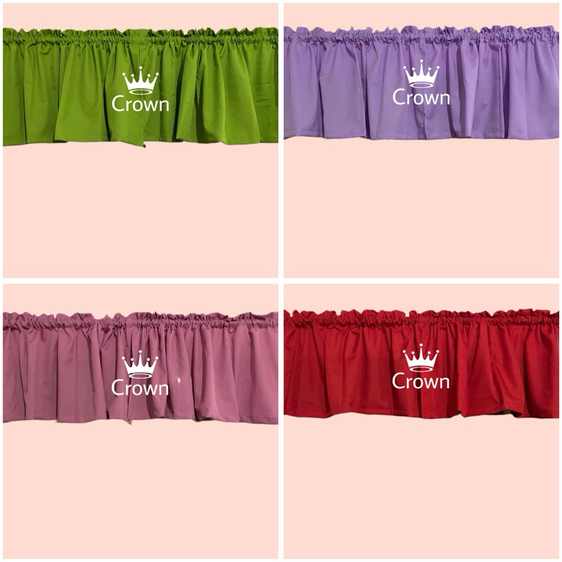 CROWN - Plain Valance Curtain Non-Ring for High Window 20x60inches ...