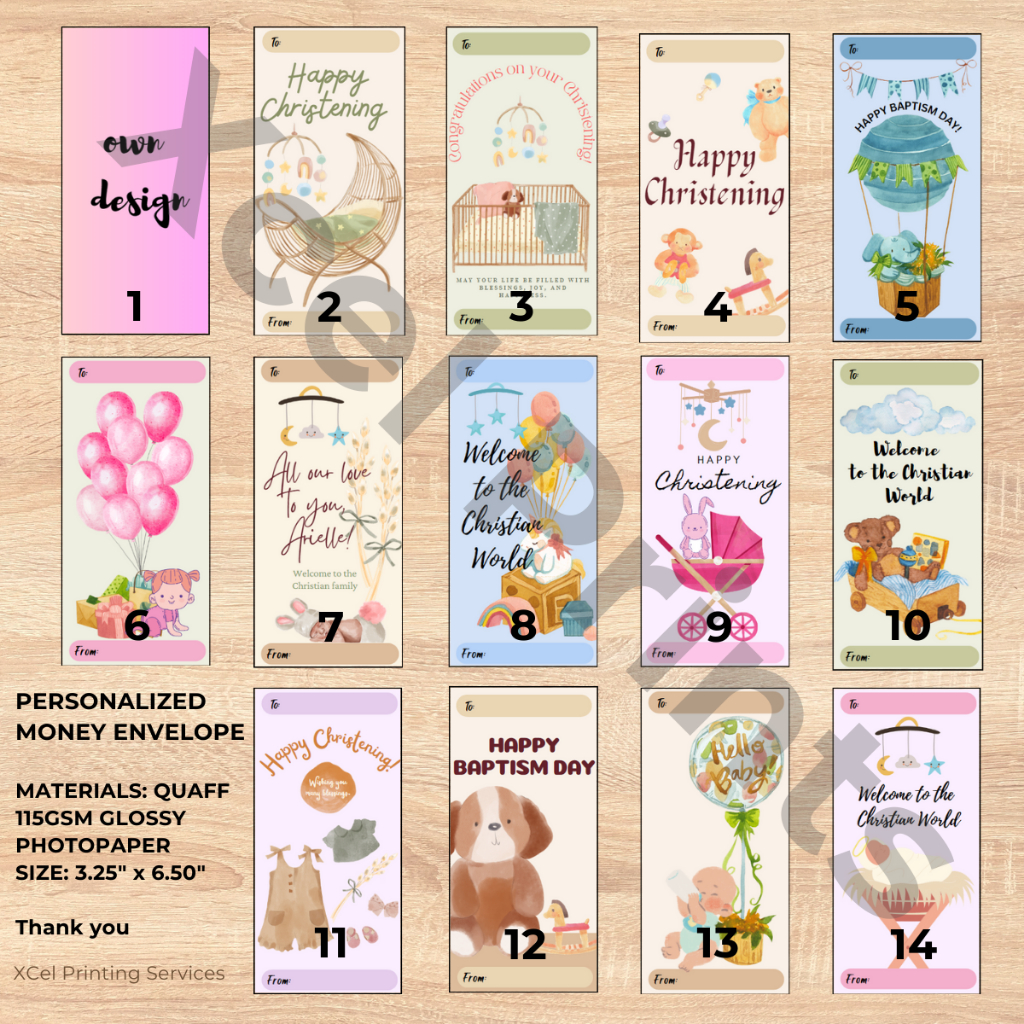 PERSONALIZED MONEY ENVELOPE FOR 18 BLUE BILLS/CHRISTENING | Shopee ...