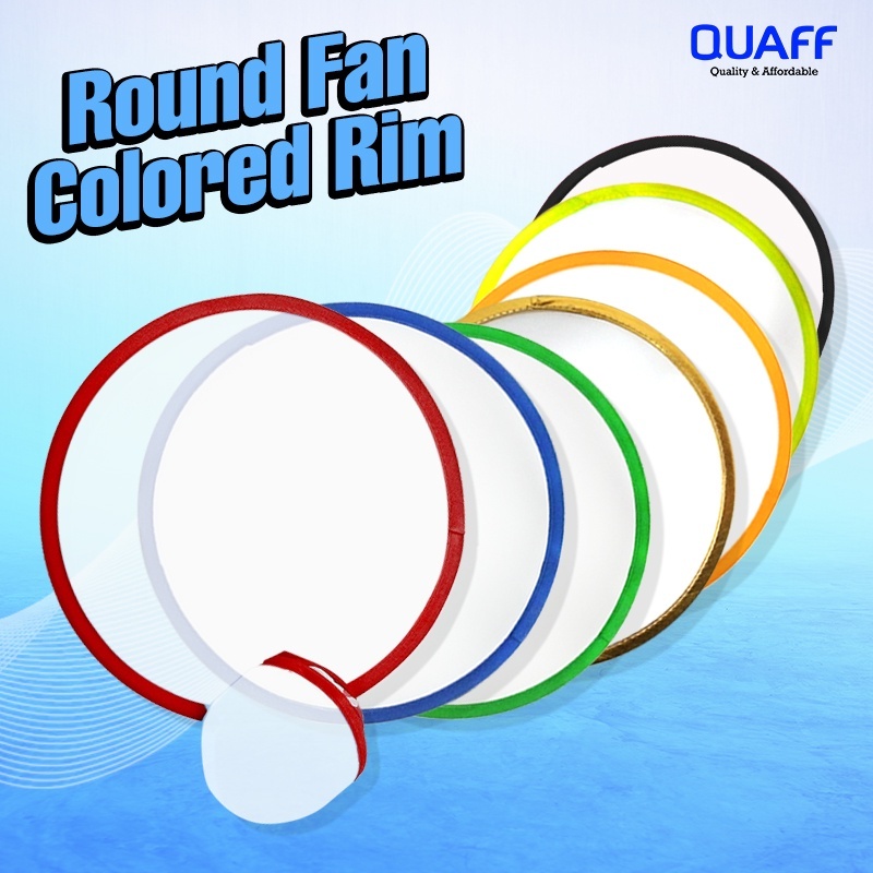 (100pcs) Blank Printable Foldable Rim Color Round Fan White | Shopee ...