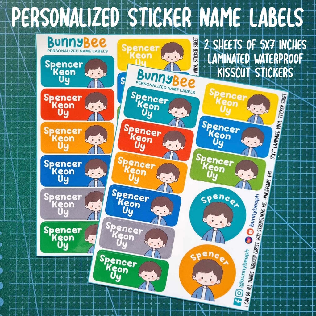 Personalized Waterproof Labels NAME ONLY (Laminated/Glossy Finish ...