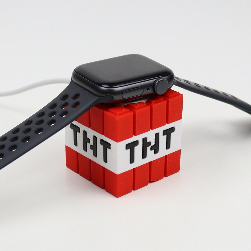 Minecraft TNT Fox Apple Watch Charger Stand | Shopee Philippines