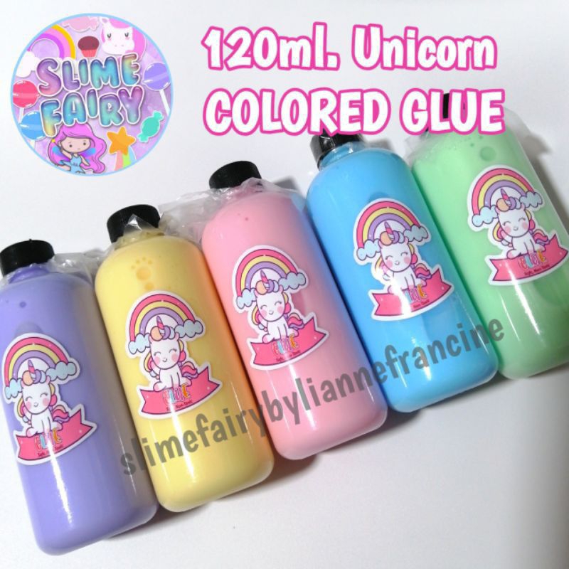 120ml UNICORN COLORED GLUE FOR SLIME MAKING BY SLIME FAIRY | Shopee ...