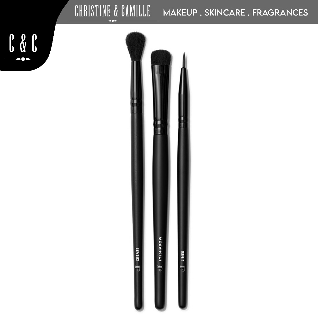 ELF No Budge Brush Trio | 3-Pc Eyeshadow Brush Set | Shopee Philippines