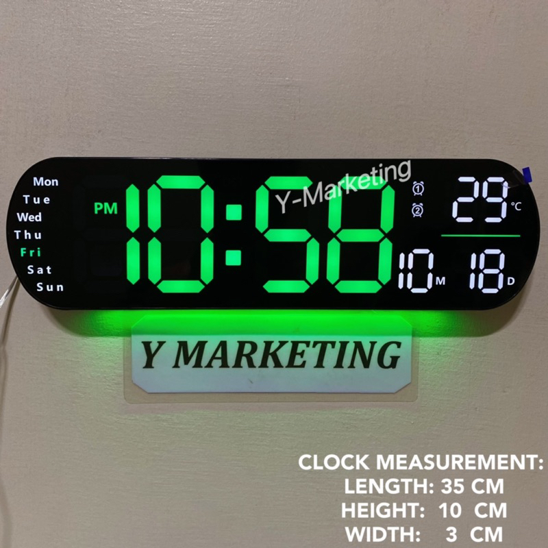 5502 Led Digital Alarm Wall Hang Clock With Ambiance Light, Timer And ...