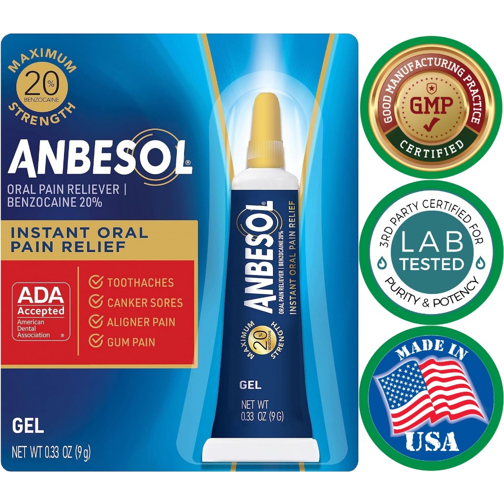 Anbesol INSTANT Pain Relief Canker Sore, Toothache, Gum Pain, Denture ...
