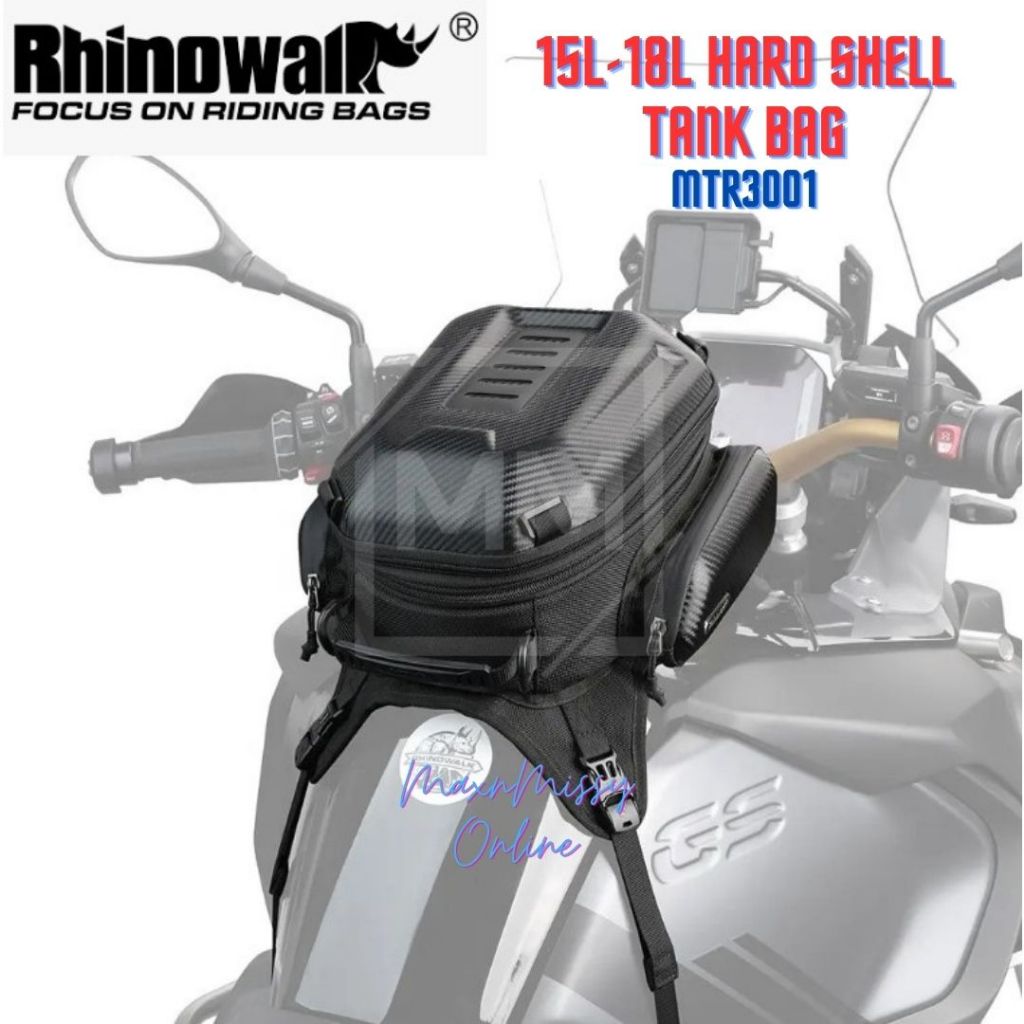 RHINOWALK Expandable Motorcycle Tank Bag 15L-18L Hard Shell Tank Bag ...