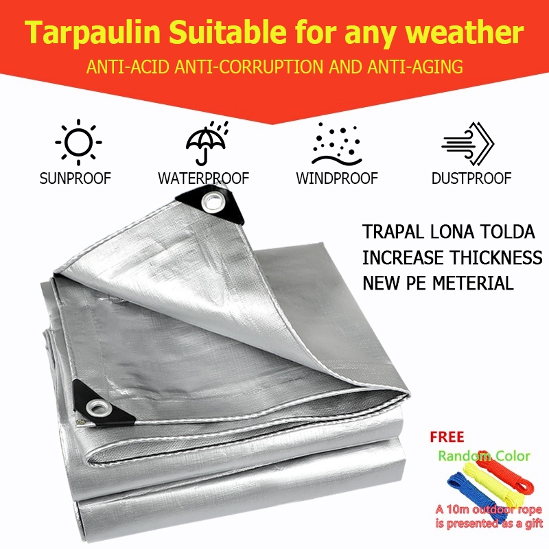 Tarpaulin trapal double sided waterproof makapal lona rain cover truck ...