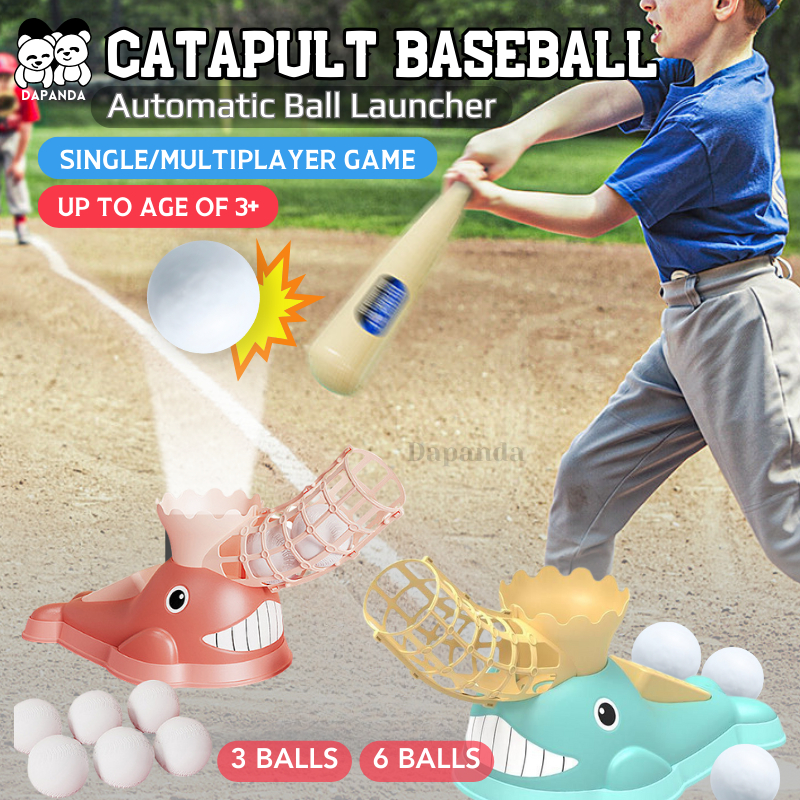 DAPANDA Kids Automatic Baseball Ball Machine Set Pincher Set Bat and 3 ...