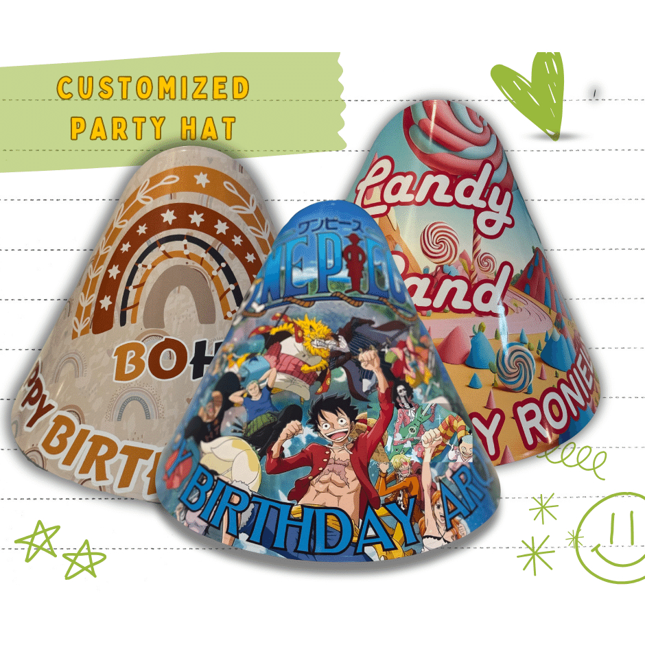 Customized Party Hat Party Needs Birthday Souvenir free layout per 10 ...