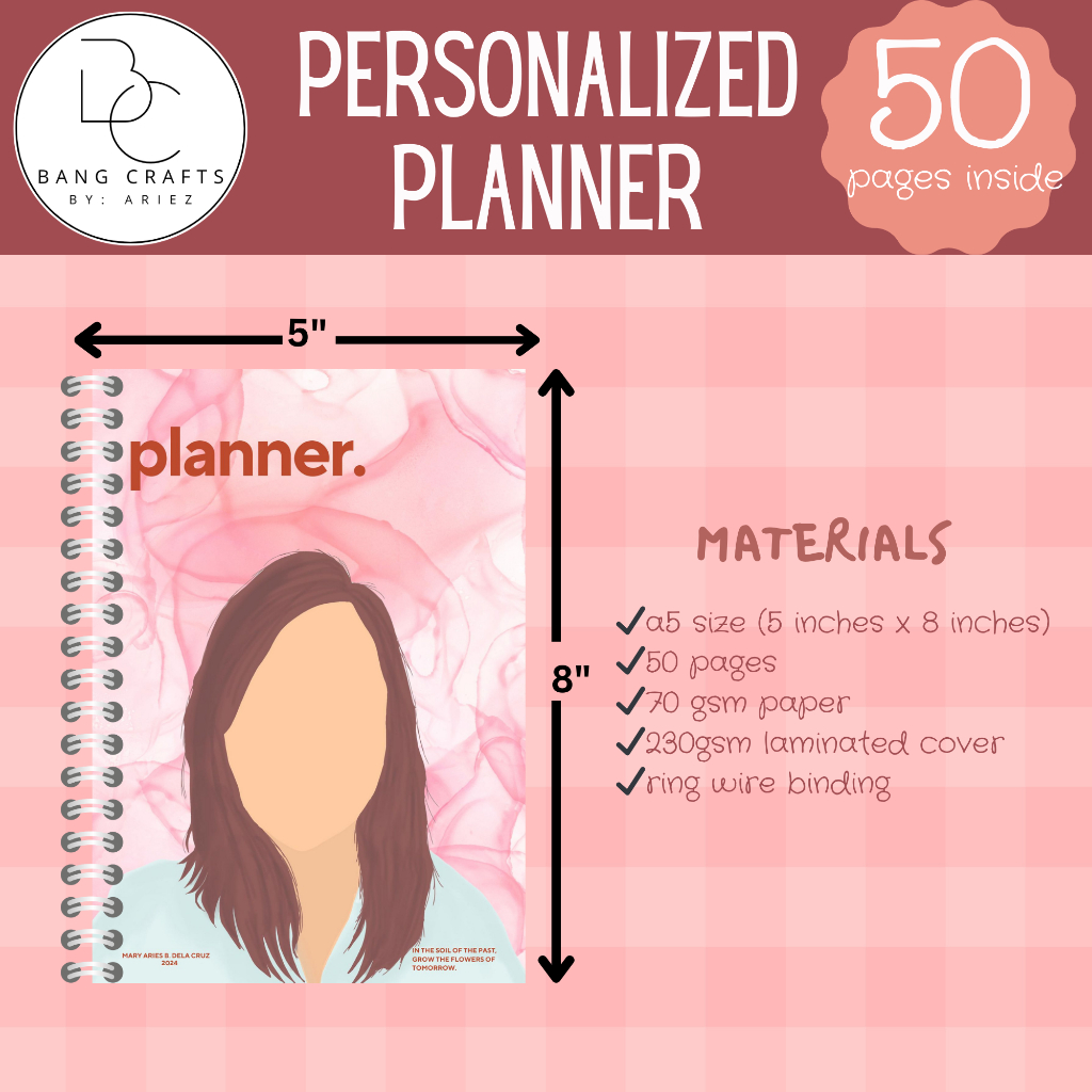 PERSONALIZED PLANNER / VECTOR ART PLANNER / PLANNER2024 | Shopee ...