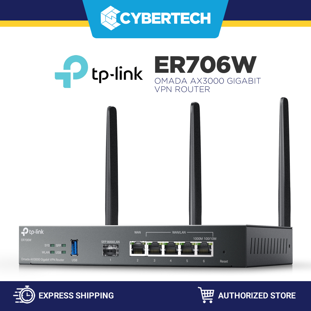 Cybertech TP-Link ER706W Omada AX3000 Gigabit VPN Router | Shopee ...