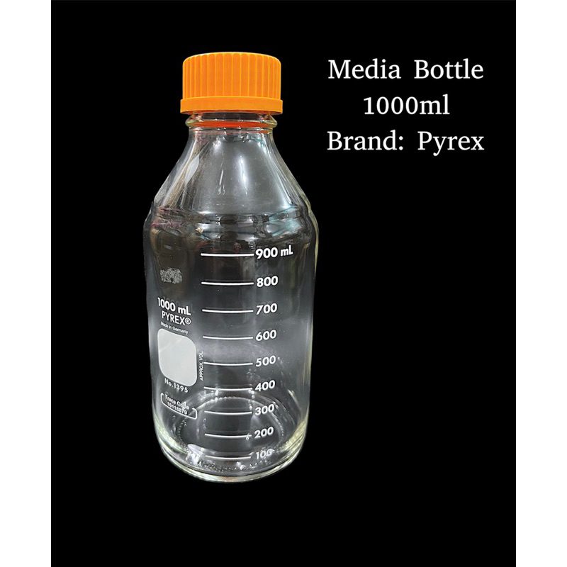 Reagent Bottle, Media Bottle with screw cap, 1000ml, Pyrex | Shopee ...