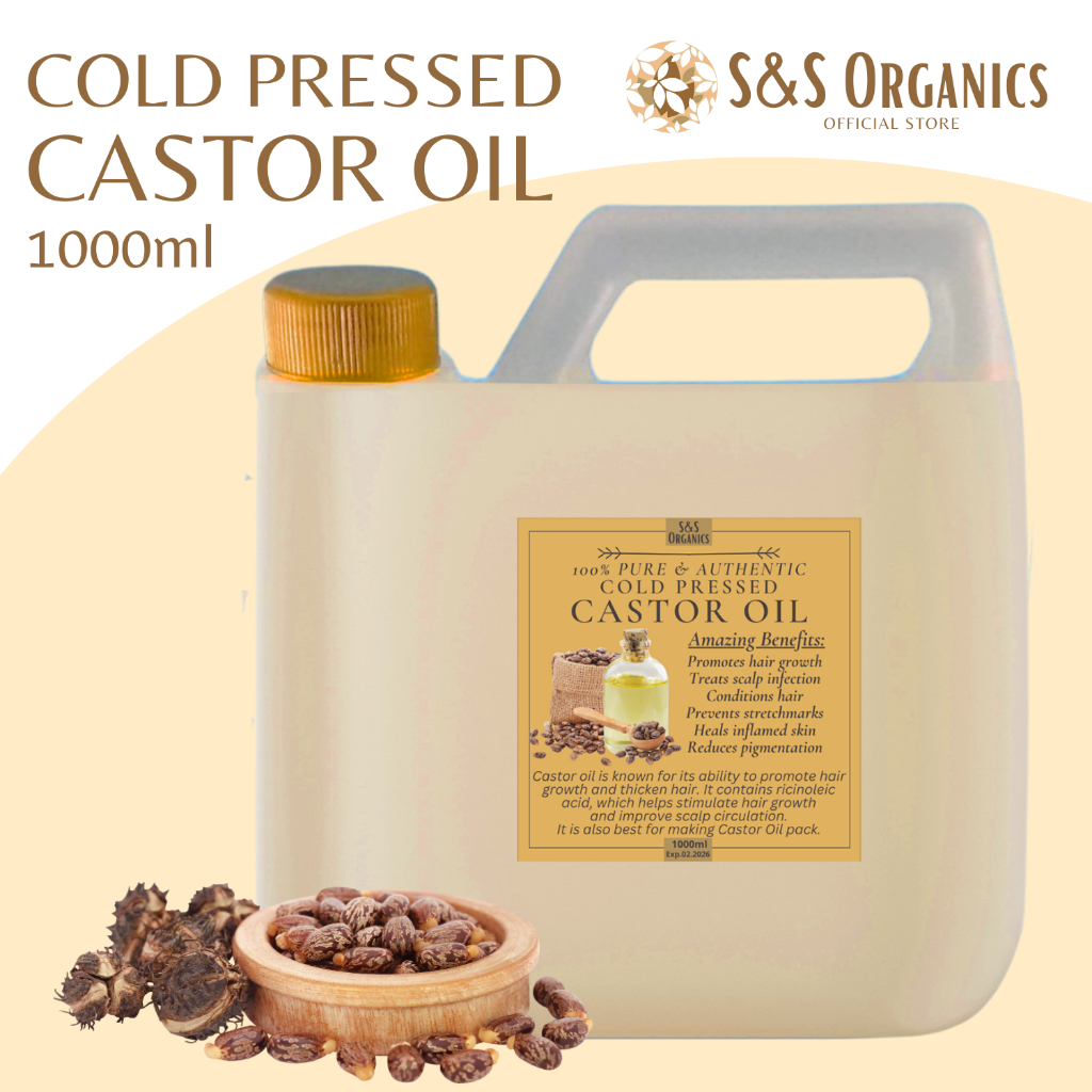 Pure Cold Pressed Castor Oil Organic Hair Grower and Beauty Oil 1000ml ...