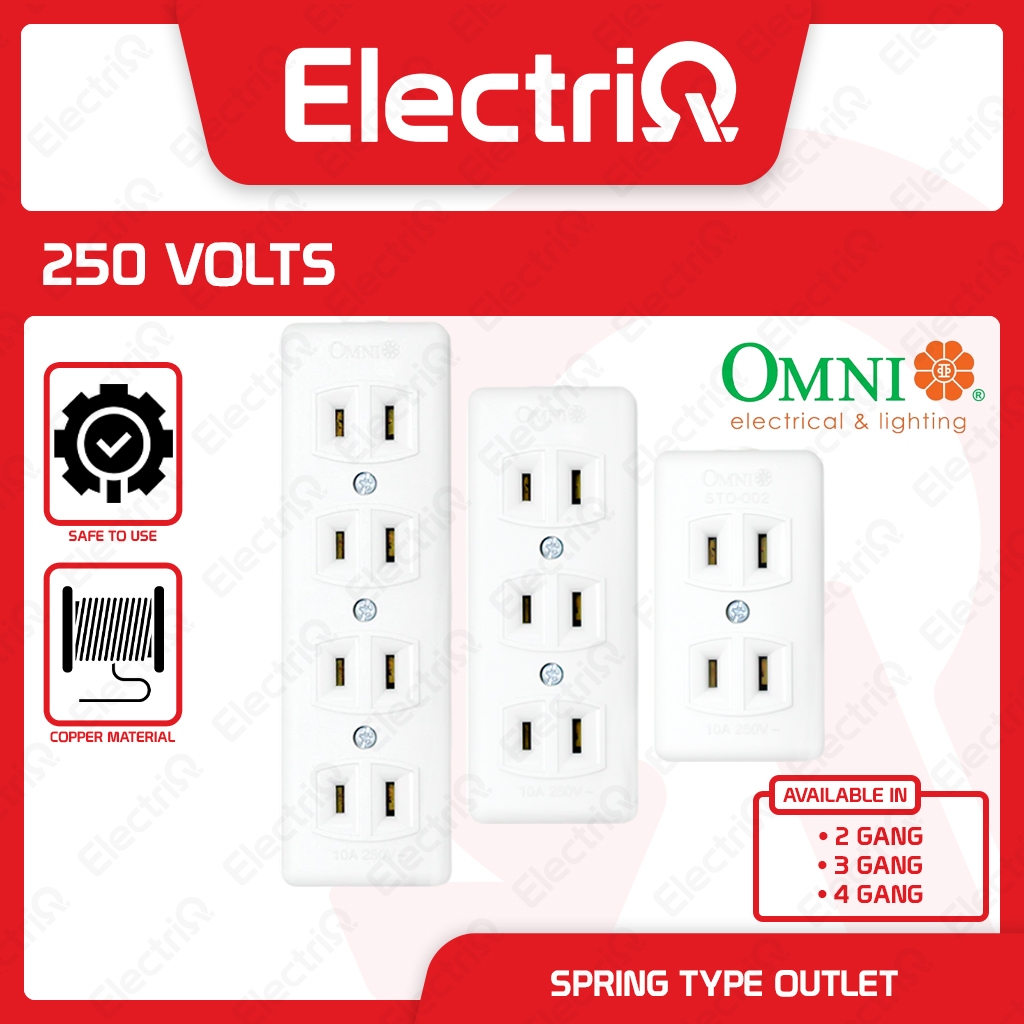 Electriq l Omni Spring Type Outlet 10A | 250V | Shopee Philippines