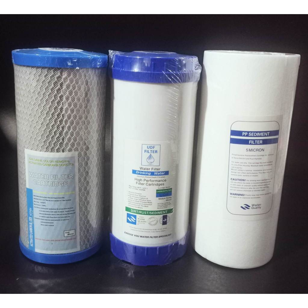 All 10 inches BIG BLUE WATER FILTERS REPLACEMENT - PP Sediment/UDF/CTO ...