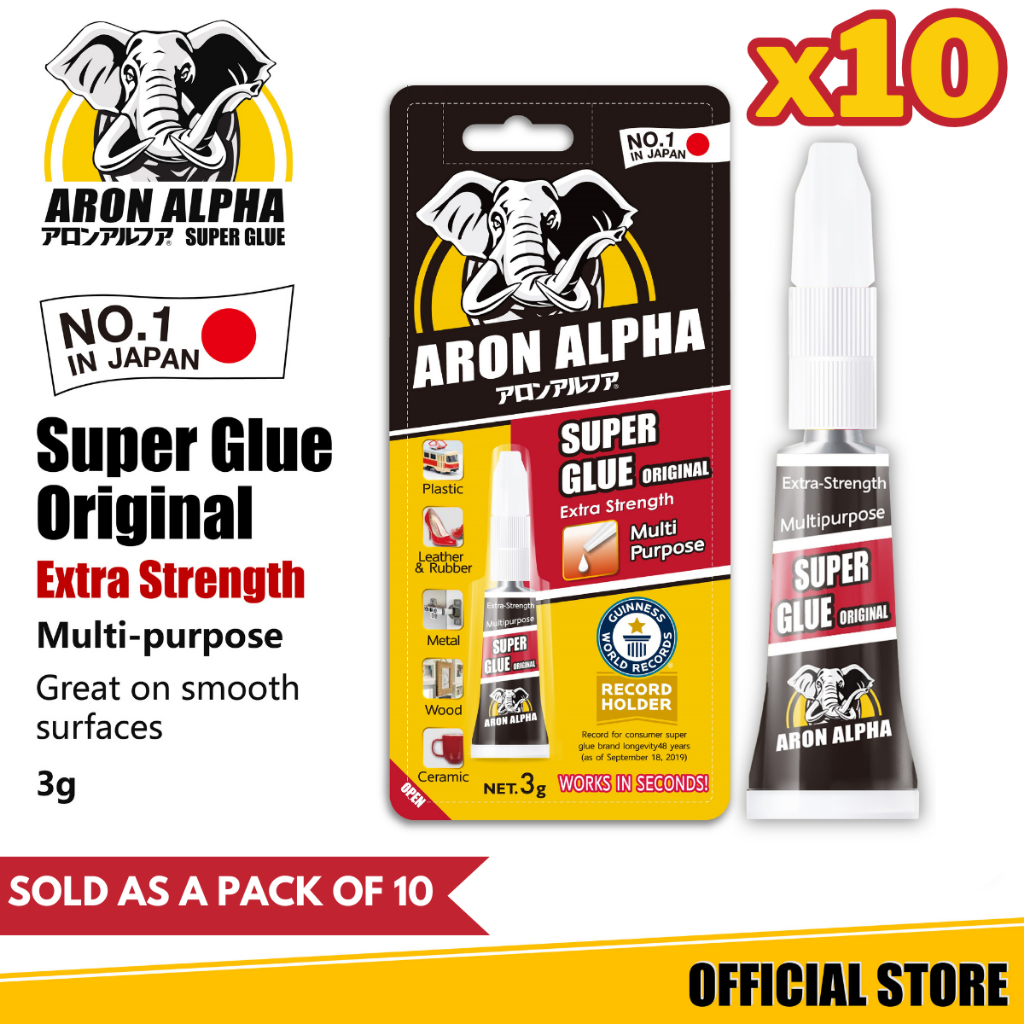 ARON ALPHA Super Glue Original | Pack of 10 | Shopee Philippines