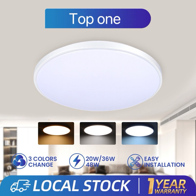 LED Fully sealed Ceiling lights AC 220V tri color light( Natural \White ...