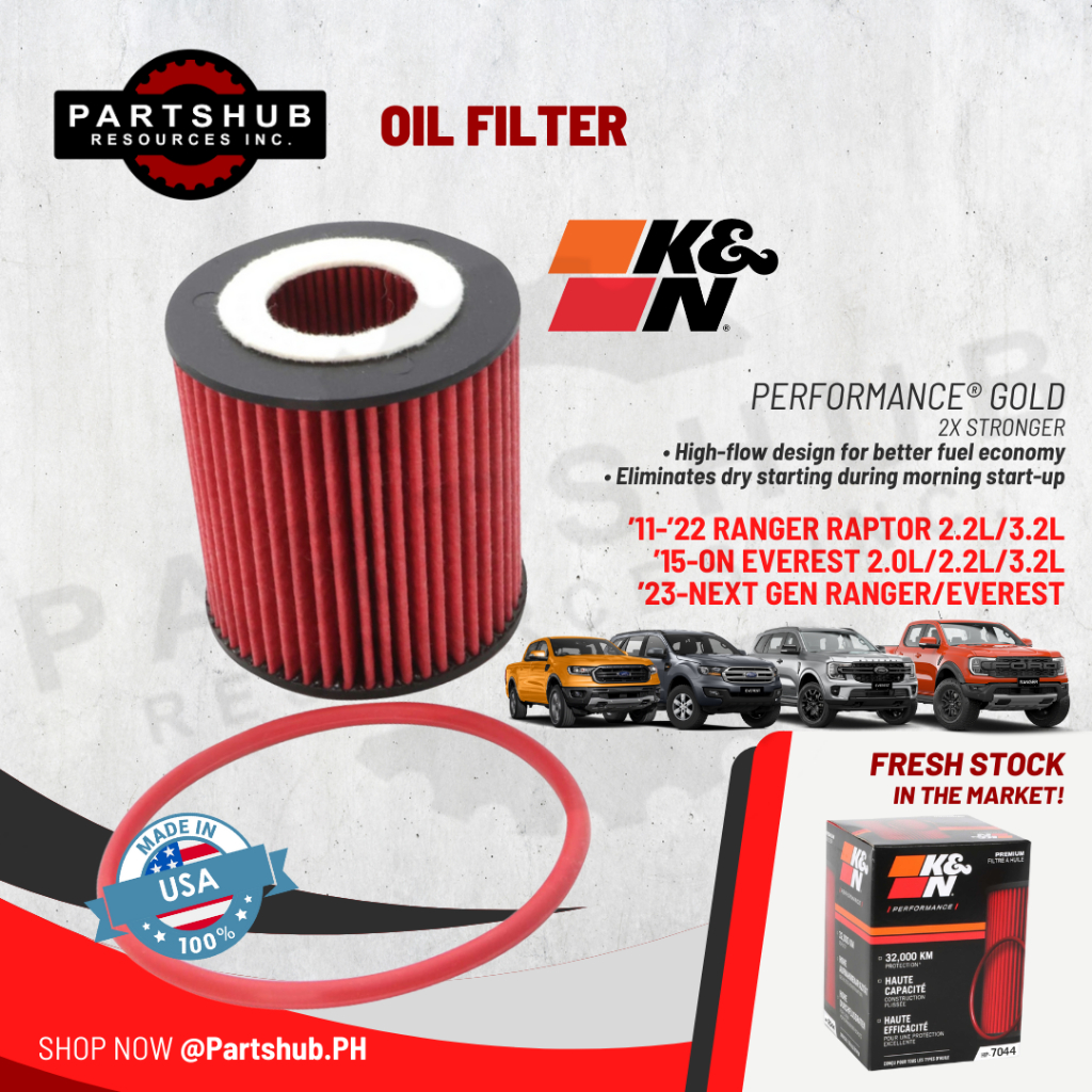 K&N OIL FILTER HP-7044 911-'22 Ford Ranger Raptor/Everest/ 2.0/3.2 ...