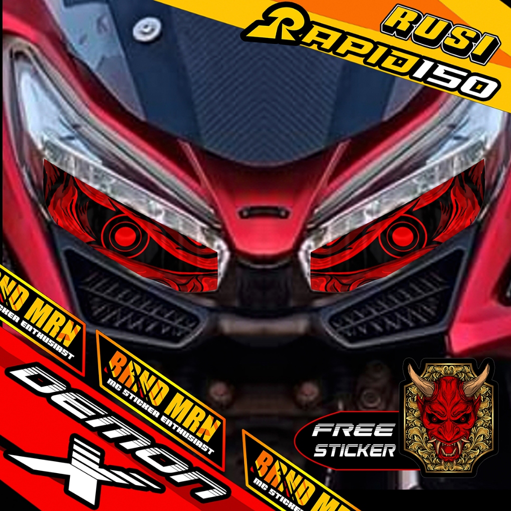 RUSI RAPID 150 HEADLIGHT EYE STICKER TINT PROTECTOR XSERIES DESIGN ...