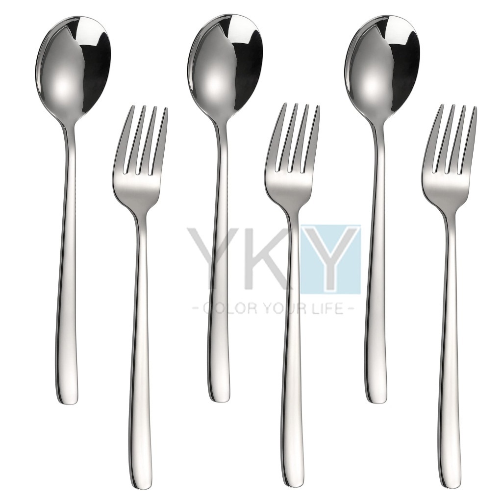 Korean Style Cutlery Flatware Stainless Steel Dining Spoon and Fork ...
