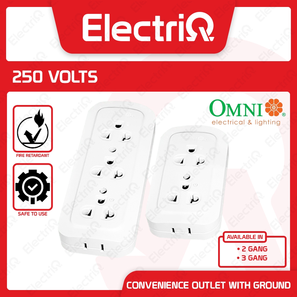 Electriq l Omni Surface Convenience Outlet w/ Ground 2-Gang & 3-Gang ...