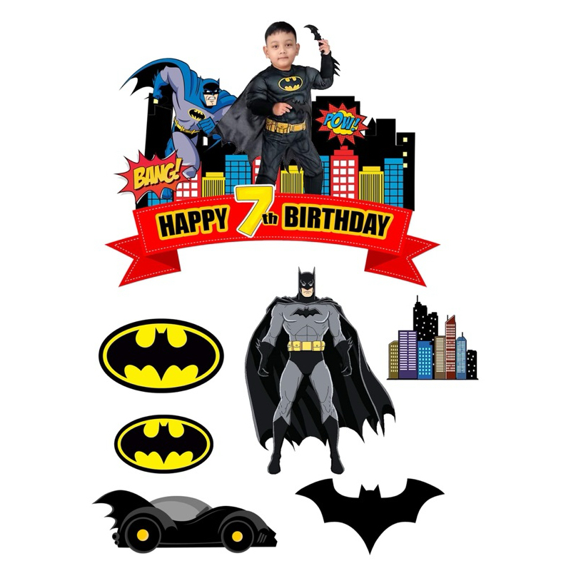 Batman cake Topper 7pcs with name and dedication | Shopee Philippines