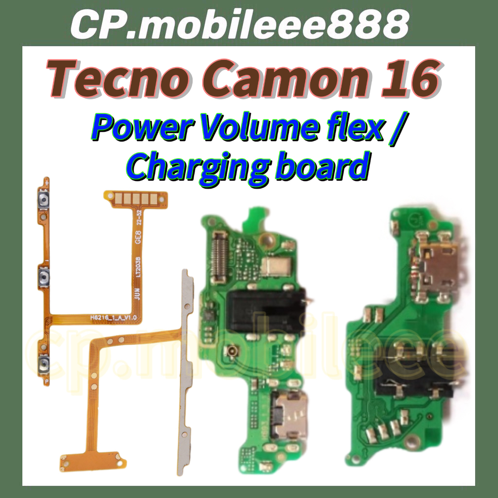Tecno Camon 16 Power Volume Flex Button Switch USB Charging Port Board For Repair Replacement ...