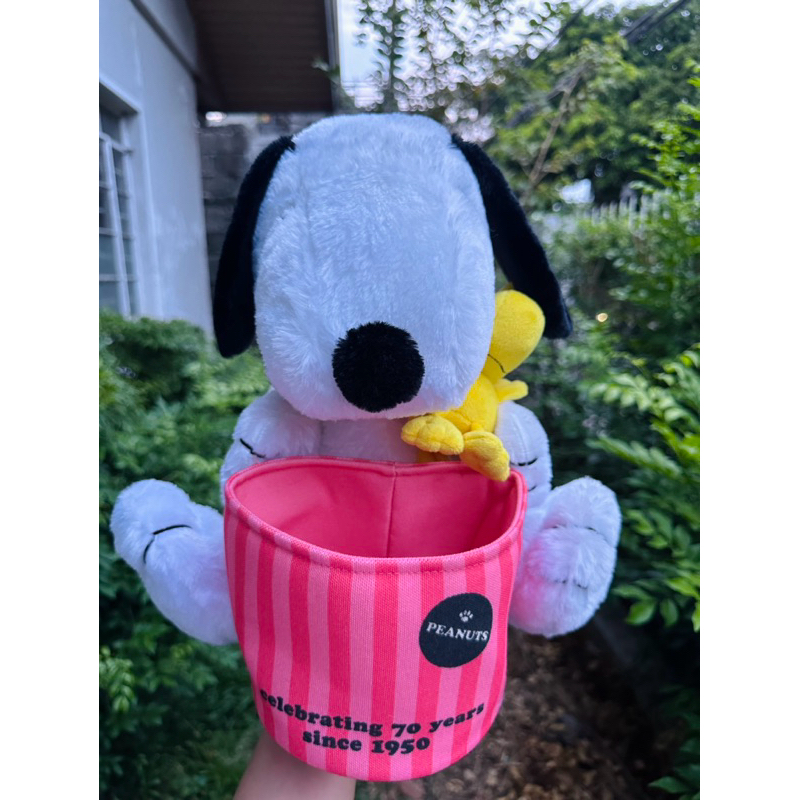 Authentic Peanut Snoopy & Stockwood Bucket Plush Toy | Shopee Philippines