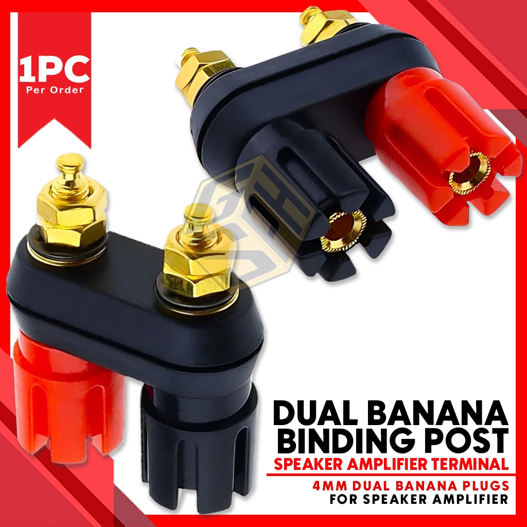 GS Dual Female Banana Plug Jack Terminal 4mm Binding Post Connector for ...