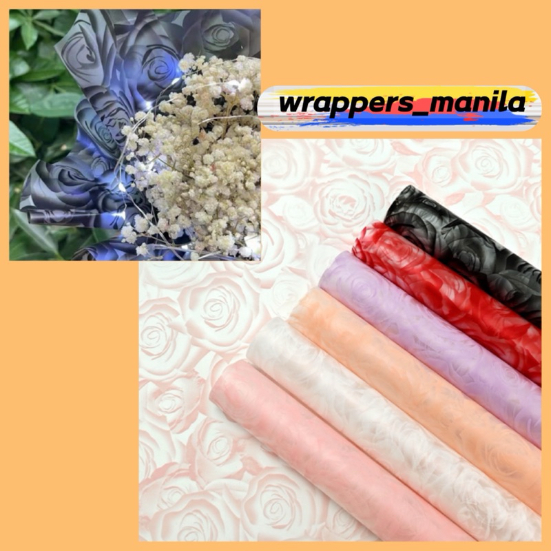 20pcs Rose Pattern Colored Wrappers Bouquet Wrapping Paper (Waterproof ...