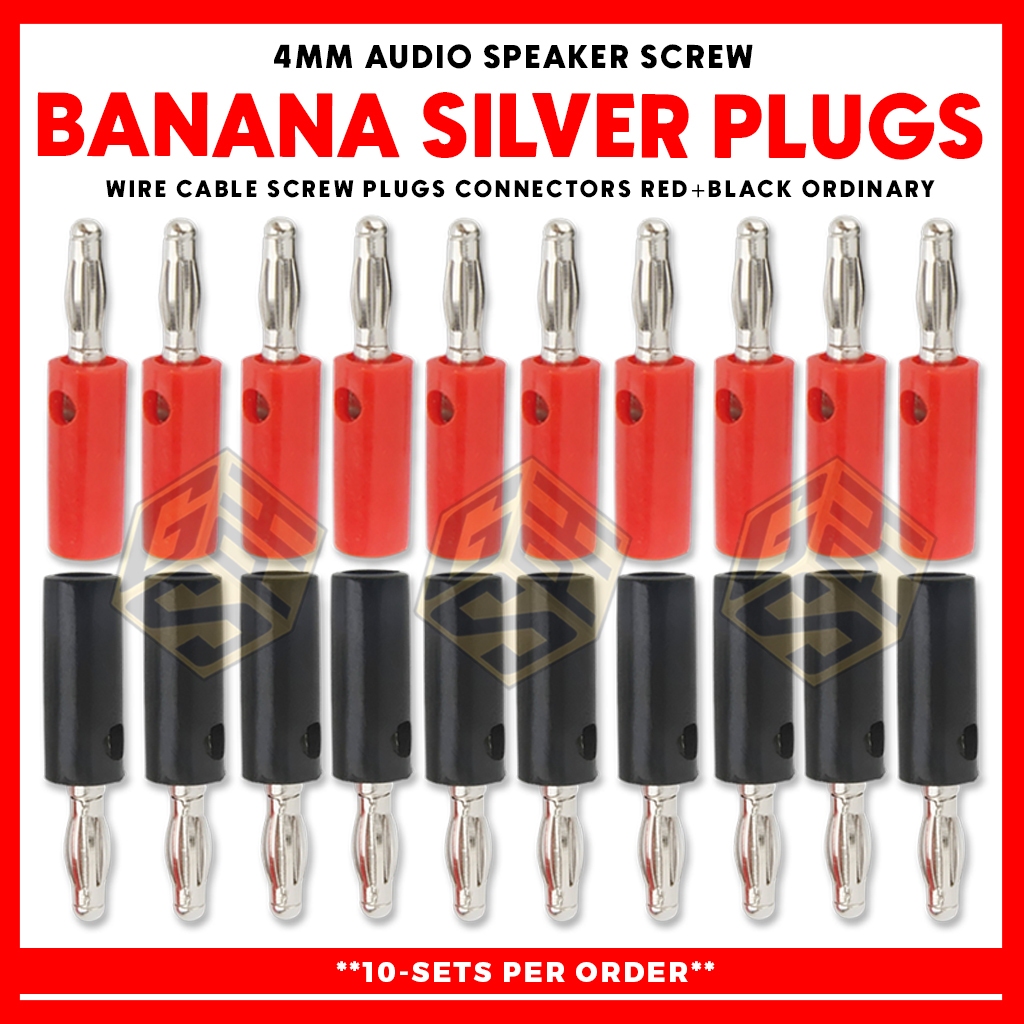 GS 10 Sets 4mm Banana Plugs Audio Speaker Screw Connectors for Home ...