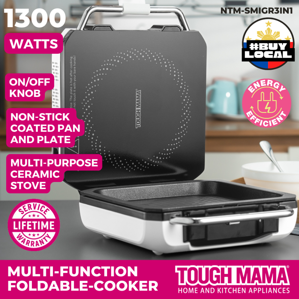 Tough Mama NTM-SMIGR3IN1 + NTMDF16-3 FAN Electric Griller Sandwich ...