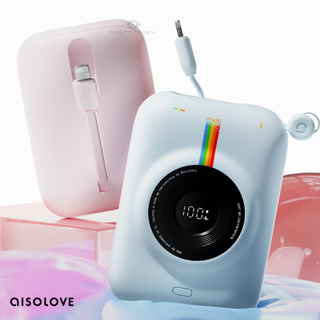 Aisolove W19 10000mAh Quick Charge Camera Design Powerbank with Type-C ...