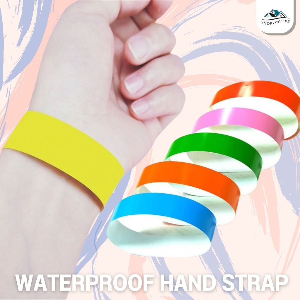 100pcs Waterproof Disposable Tyvek Paper Wrist Bands Bracelet Colorful ...