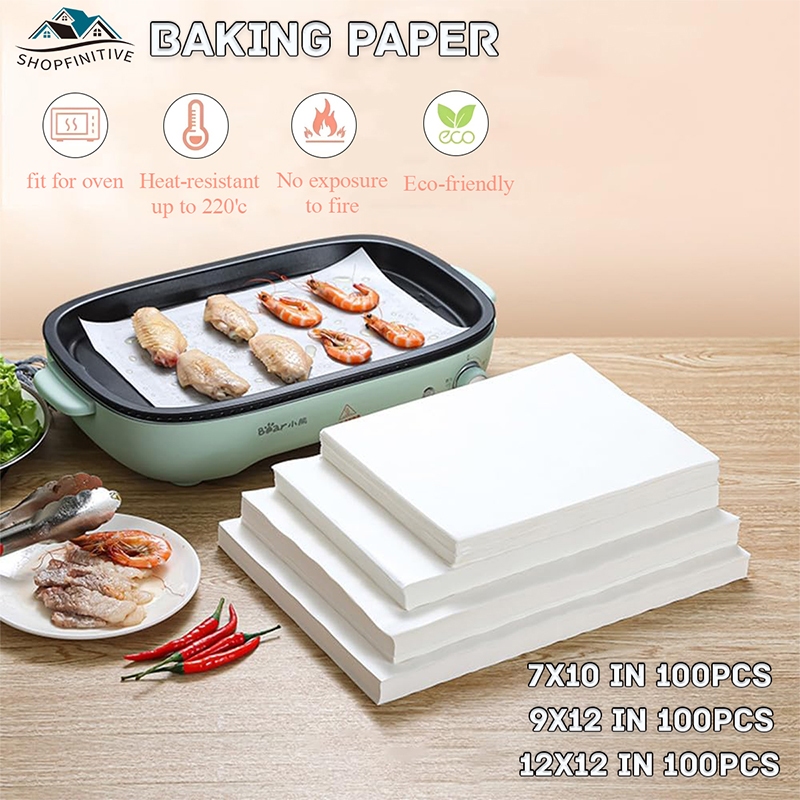 100pcs Kitchen Baking Barbecue Paper Non Stick Parchment Oil-Proof ...