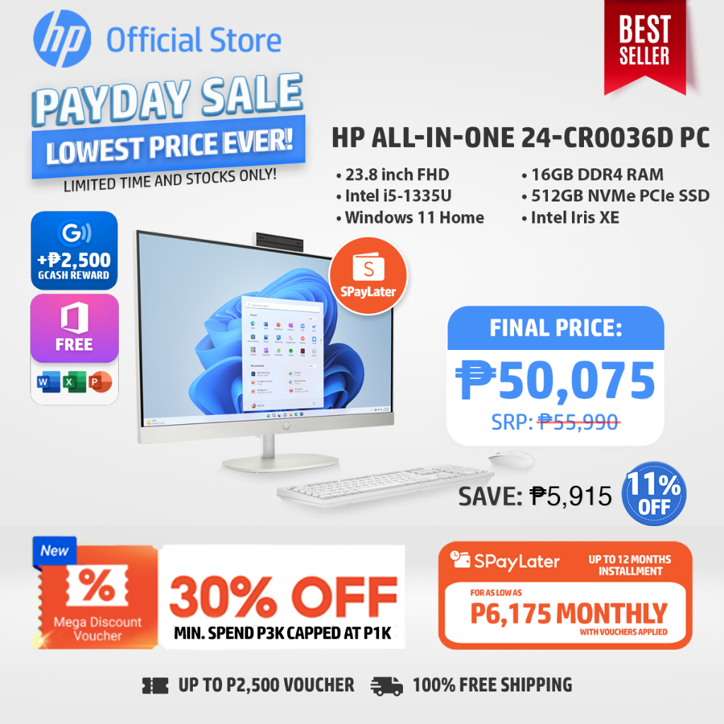 HP All-in-One Desktop PC Maokong24I 1C23 | Intel i3/i5 | 8/16GB RAM ...