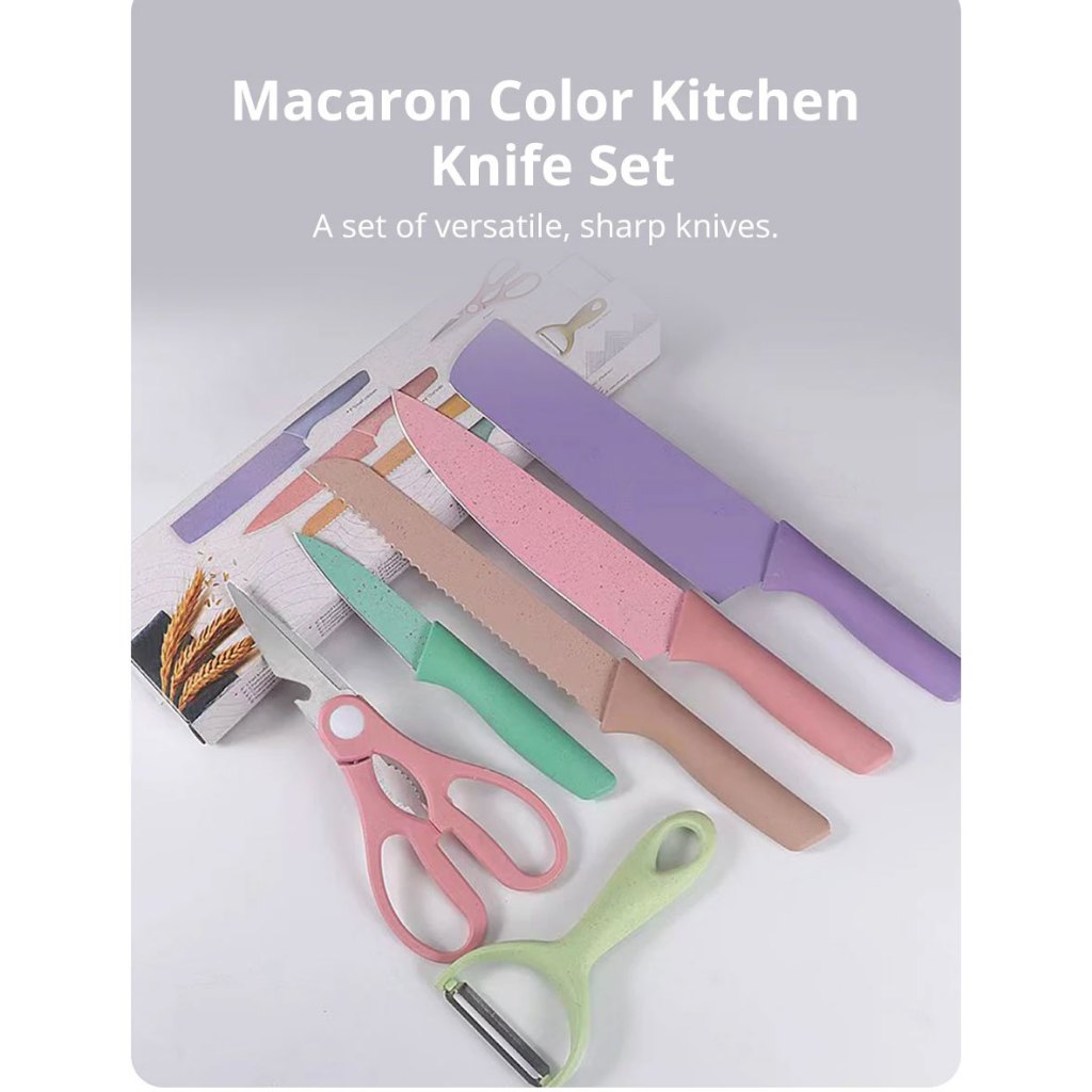 ER-0278 6PCS Colorful Kitchen Knives Set | Shopee Philippines