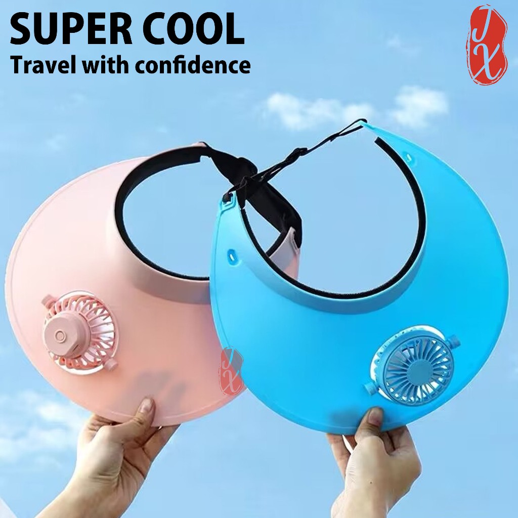 Summer outdoor sun protection visor fan with adjustable angle, three ...