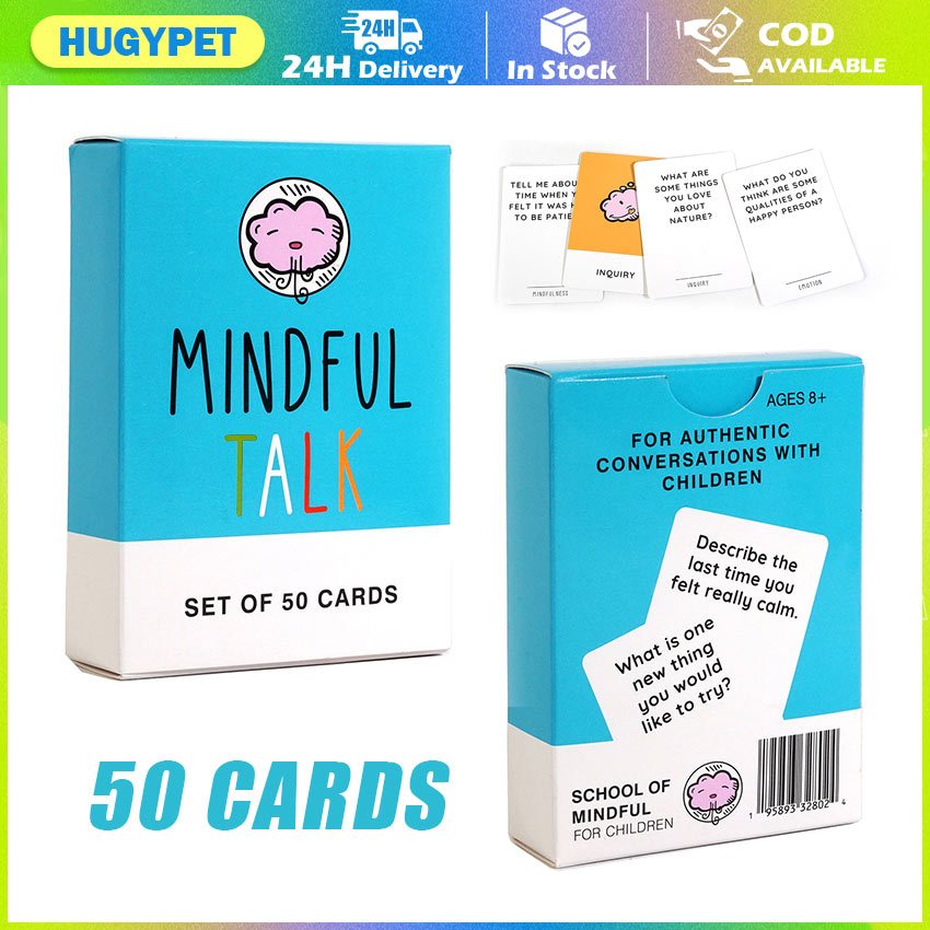 50 Cards The School of Mindfulness Mindful Talk Cards Set for Authentic ...