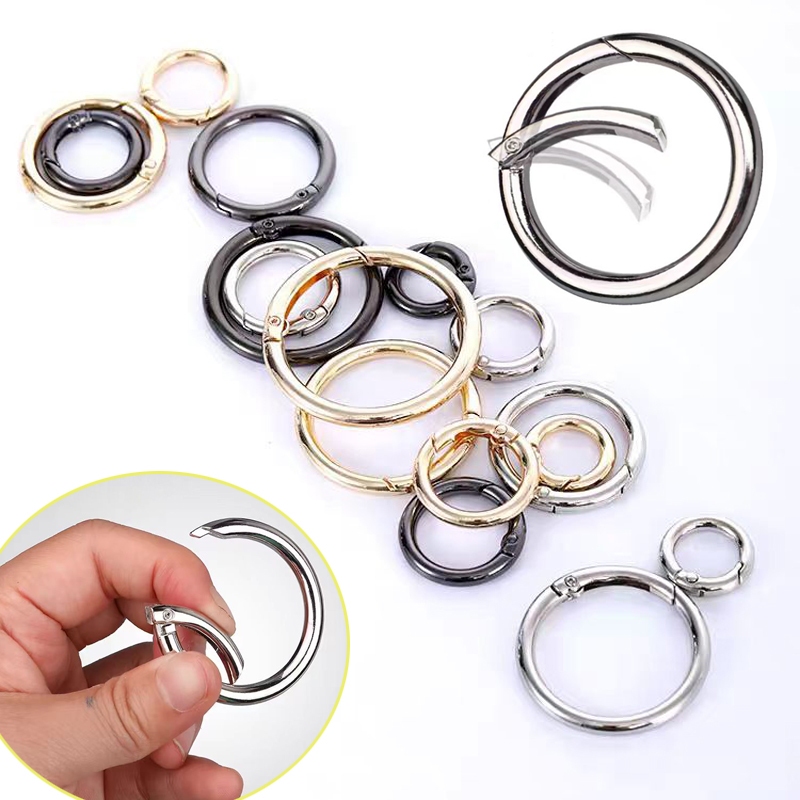 Metal O Ring Spring Clasps Openable Round Carabiner non tarnish Key ...
