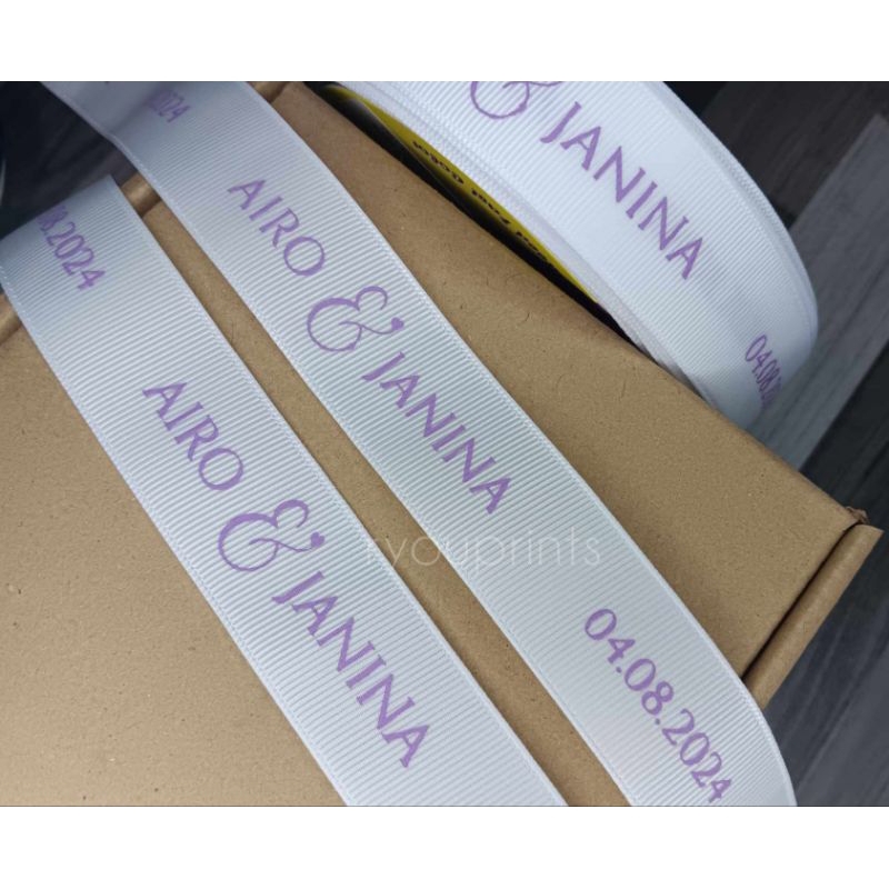 Customized Printed Ribbons for wedding Souvenirs and Giveaways | Shopee ...