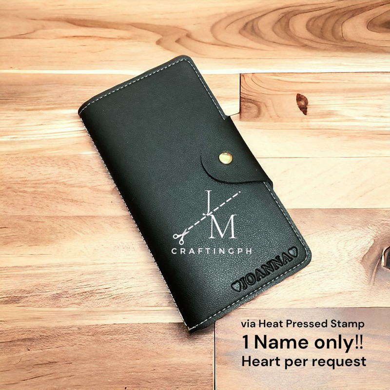 Leather Long Wallet Money Bill Organizer with Free Embossed Name ...