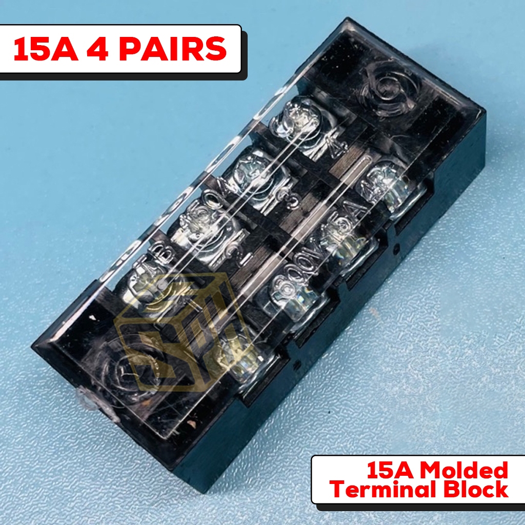 15A Terminal Block Molded Type Electrical TB-1504 600V 4 PIN | Shopee ...