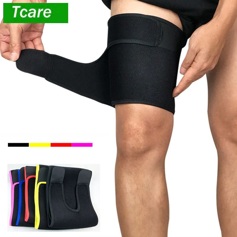 1 PCS Sports Thigh Support Leg Brace Adjustable Compression Thigh ...