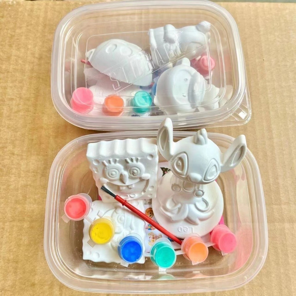 kid's cartoon color hand-painted diy plaster doll children's ...