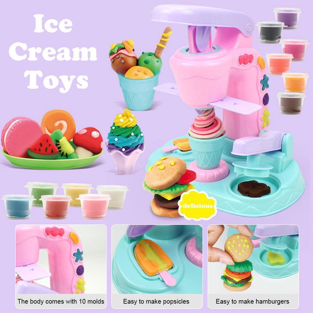 Ice Cream Machine Kit Clay Mold Simulation Kitchen Creative Kids Play ...